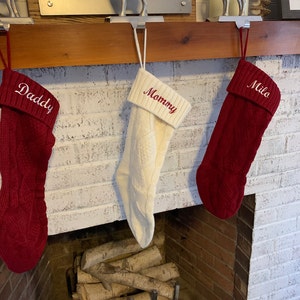 Personalized Stocking Embroidered Stocking Red Cable Knit | Etsy