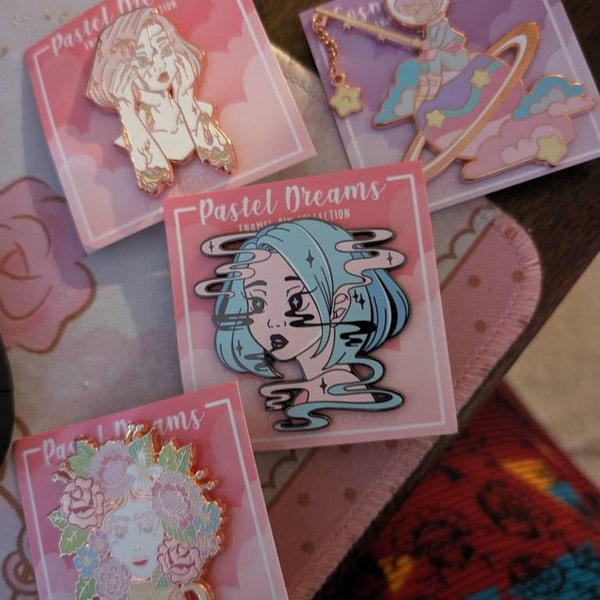 90s Daydream Enamel Pin, Kawaii Anime Girl Lapel Pin, Cute Trippy Hat ...