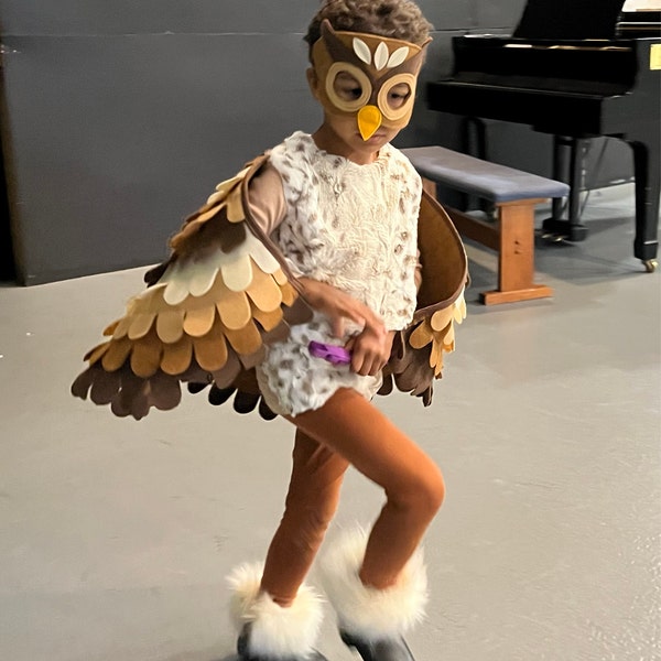 Owl Costume// Wings and Mask: 0-24 Months/ 2-5 Years / 5-10 Years- Eco ...