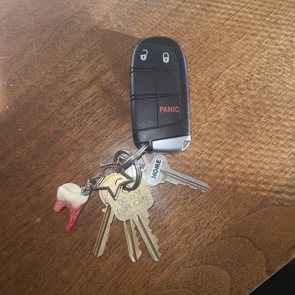 Teeth Shaker Keychain - Hand Made Teeth Pendants - Grunge Keychain for ...
