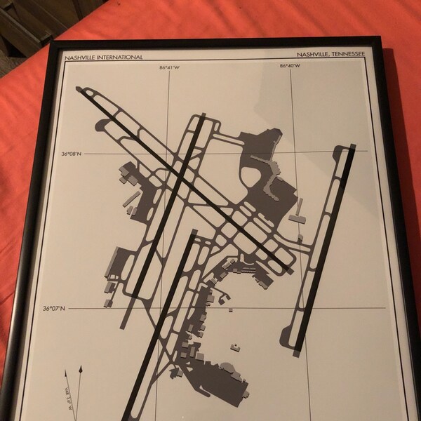 Paine Field Art Print, PAE Airport Map Poster, Aviation Decor, Seattle ...