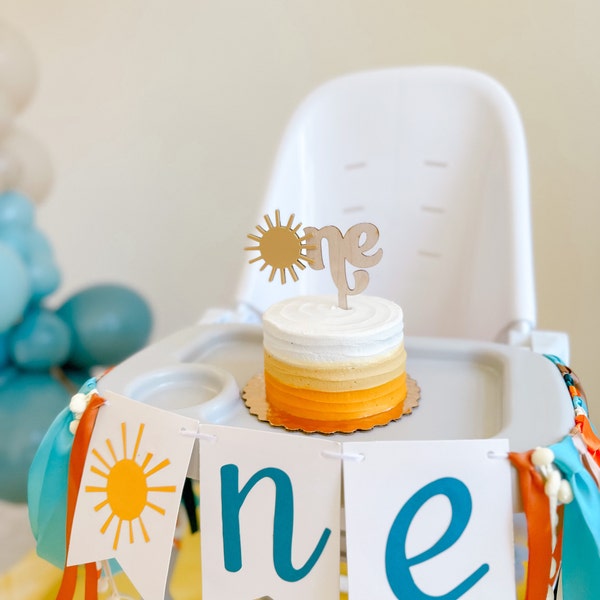 One Cake Topper, Sun Cake Topper, First Trip Around the Sun Birthday ...