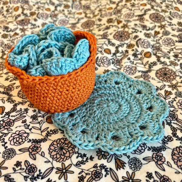 CROCHET PATTERN - Succulent Plant Pot Coaster Crochet Pattern Flower ...