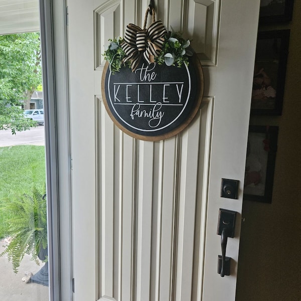 Front Door Decor | Front Door Wreath | Last Name/family | Front Door ...