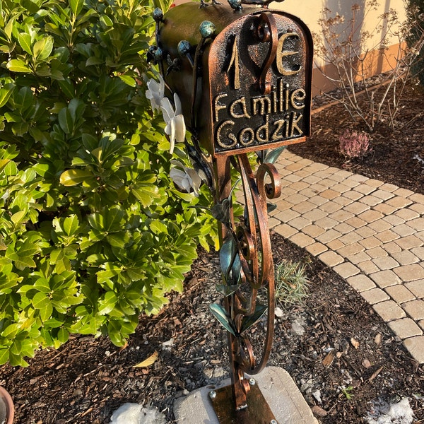 Mail Box, Mailbox, Orchid, Bee, Bird, Hand Forged Mailbox, Floral Decor ...
