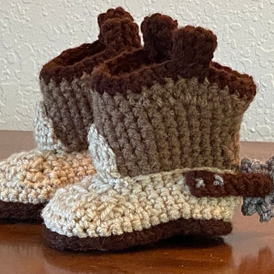 Cowboy Booties With Spurs/ Baby Cowboy Boots/ Baby Cowboy Boots Crochet ...
