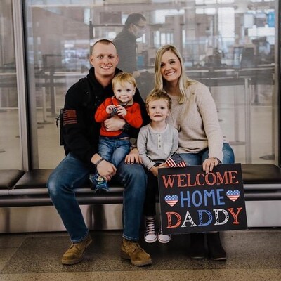 Welcome Home Daddy Sign Editable Red White Blue Homecoming Back From ...