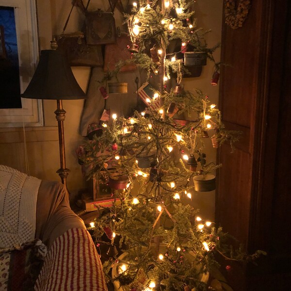 Primitive Paper Mache Chick, Easter Decor, Sage Green Band Pantry Box ...