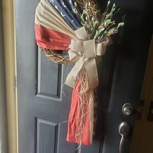 Patriotic Wreath Memorial Day Wreath Veterans Wreath | Etsy