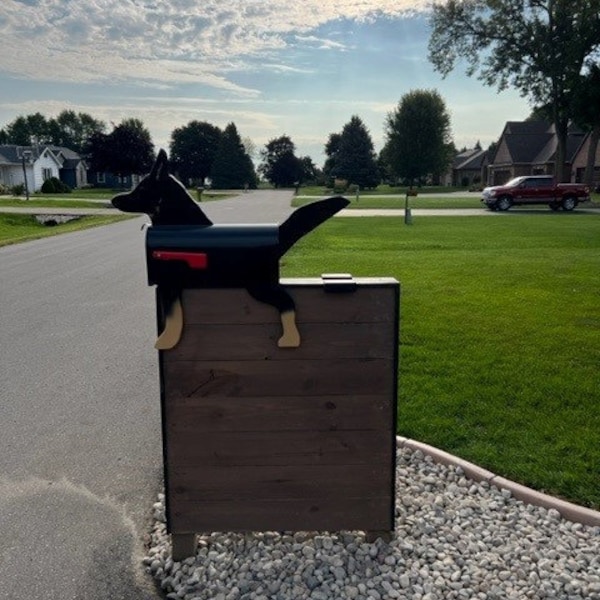 German Shepherd Mailbox | Unique Dog Mailbox | PP002 - Etsy