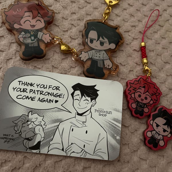 Rody and Vincent Heart Magnet Keychain Set Dead Plate 6.5 Cm Double ...