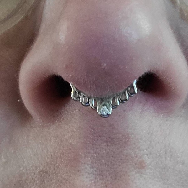 Tiny Nose Ring With Black Swarovski Crystal - Prong Setting Nose Stud ...