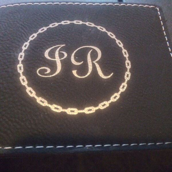 Personalized Wallet Engraved With Choice of Text or Monogram Design ...