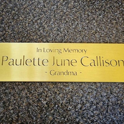 In Loving Memory Park Bench Memorial Plaque Brass Custom Engraved ...