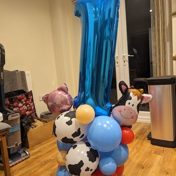 DIY Blue Farm Balloon Sculpture, 1.4m/55in, Boy's Farm Animal Balloon ...