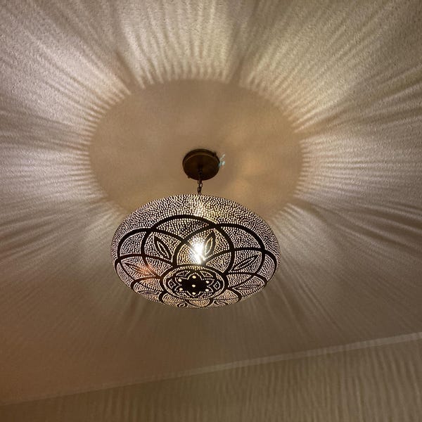 Pendant Light, Moroccan Decorative Ceiling Light Fixtures, Handmade Engraved Brass Lamps ...