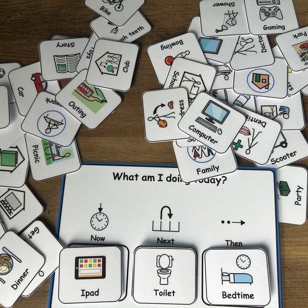 Now/next/then Sequencing Board & 60 Symbols Visual Aid for Asd/adhd ...