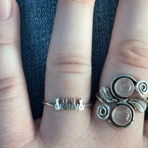 925 Silver Cat Family Ring,cat Ring,cat Lover Gift,animal Ring,family ...