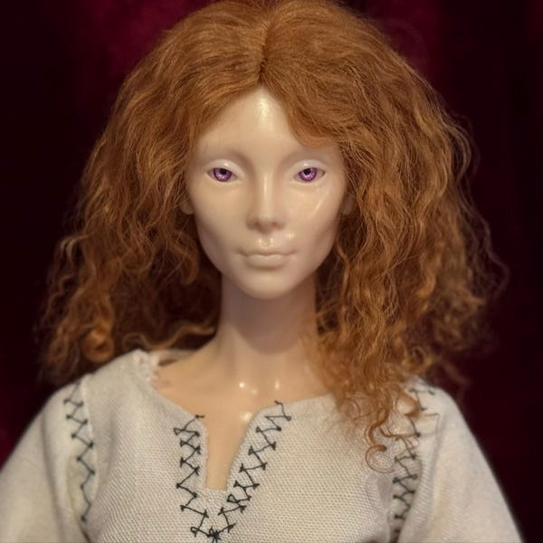 Mohair Yarn Doll Wig With Bangs 5 Colors for Tiny Dolls 3.5-7" Size for ...