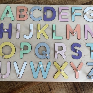 Wooden Alphabet Puzzle, Childrens Games, Educational Learning Toys, ABC ...