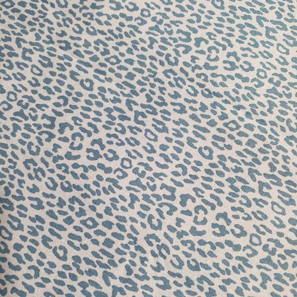 Blue Leopard Print Fabric, 100% Cotton Fabric, Blue Cheetah Print ...