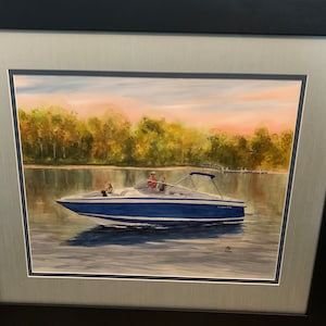 Custom Painting 12x18 CENTER CONSOLE Hand Made Art Sportfishing Florida ...