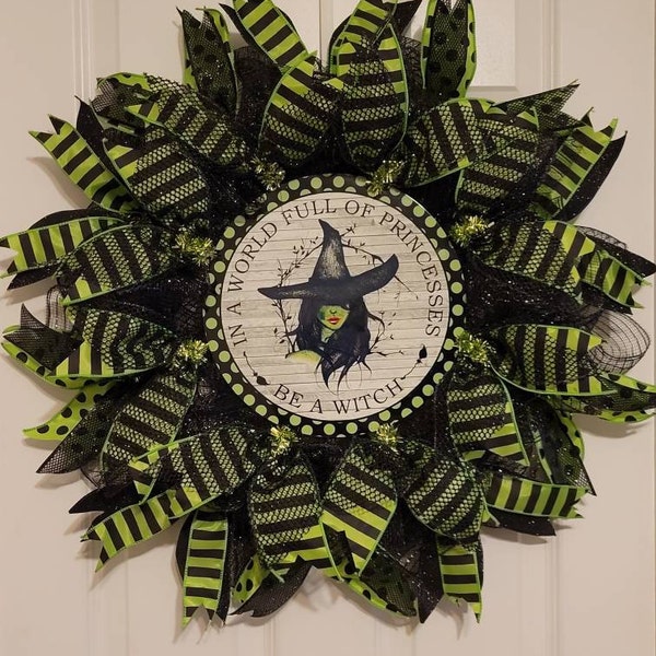 Be a Witch Halloween Sign - Wreath Sign - Witch Princess Sign - Wreath ...