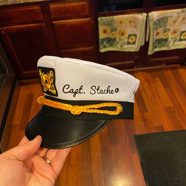 Nautical Captain's Hat, Gift for New Boat Owner, Captain Hat, Skipper ...