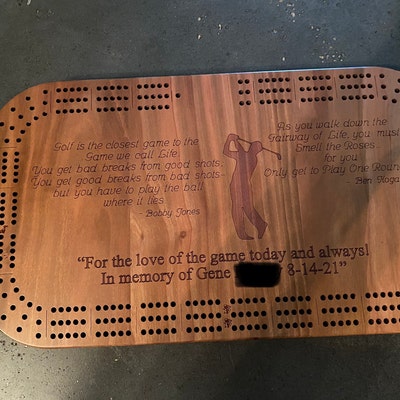 Custom Personalized Golf Cribbage Board - Etsy