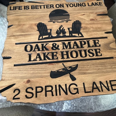 Custom Rustic Cottage Sign Custom Engraved Lakehouse Sign Outdoor ...
