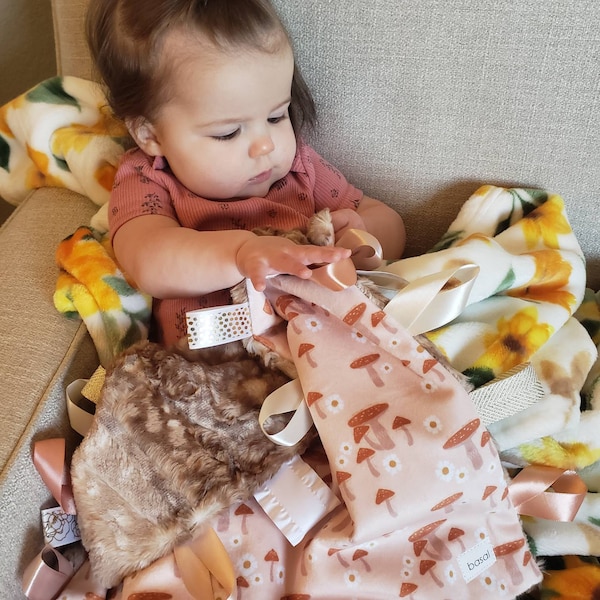 Baby Lovey- Goose Baby Girl Lovey- Cuddle Minky Lovey Blanket- Floral ...