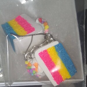 Kawaii LGBT Pansexual Pride Flag Cake Earrings W/frosting and Sprinkles ...
