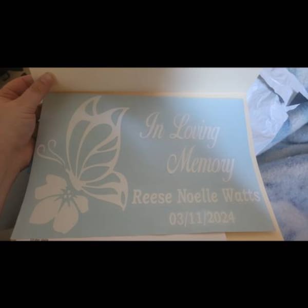 In Loving Memory Butterfly Car Decal, Personalized Memorial Window ...