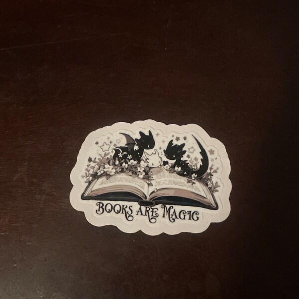 Books Are Magic Dragon Sticker | Book Lover Sticker - Etsy