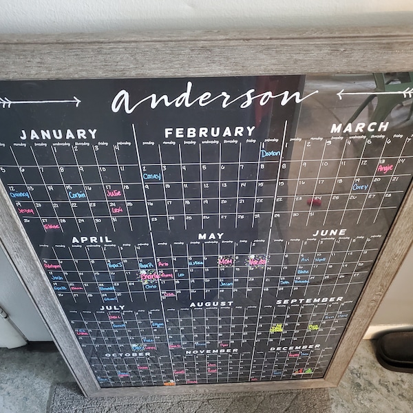 Yearly Calendar - Annual Calendar - FULL YEAR Calendar - LARGE ...