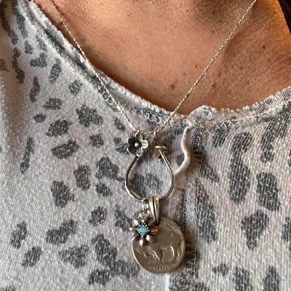 Unique Sterling Silver Charm Holder - Thick Organic Floral Vine Charm ...