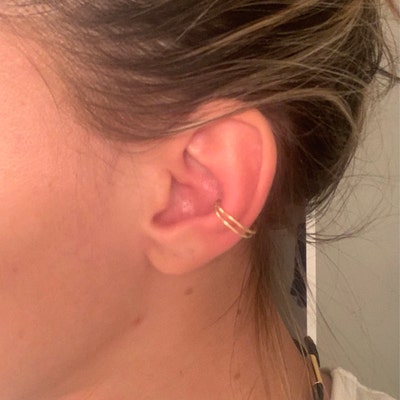 Double Conch Hoop, Gold Conch Piercing, Cartilage Earring, Helix ...