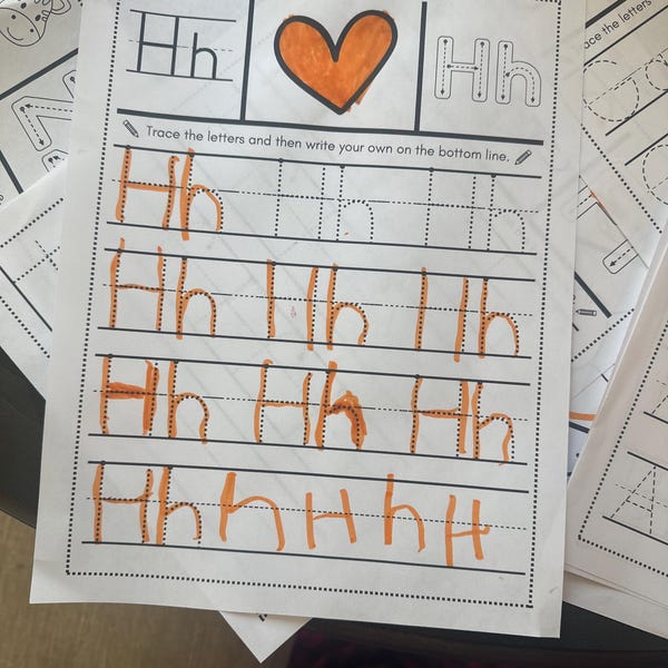 Alphabet Worksheets Printable Tracing Coloring Homeschool Teacher Kids ...