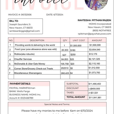 Invoice Template Editable, Small Business Custom Order Form Printable ...