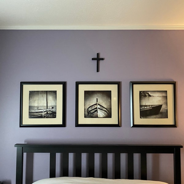 8" Plain Wall Cross Wood Black White Copper Pink and Brown Home Decor ...