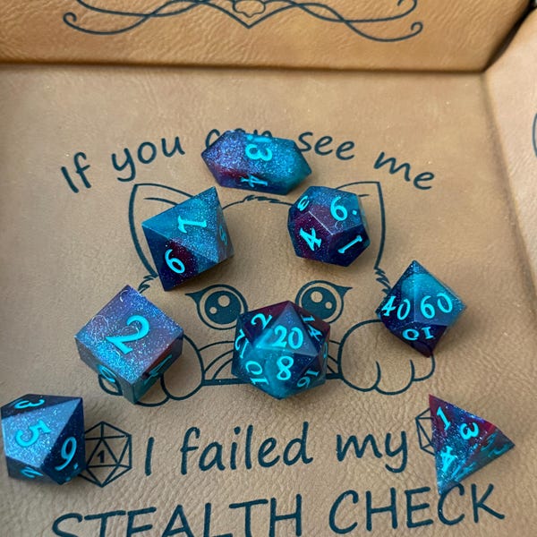Indigo Cat Shaped Dice Tray. Folding Dice Tray, Dnd Dice Tray. Dice ...