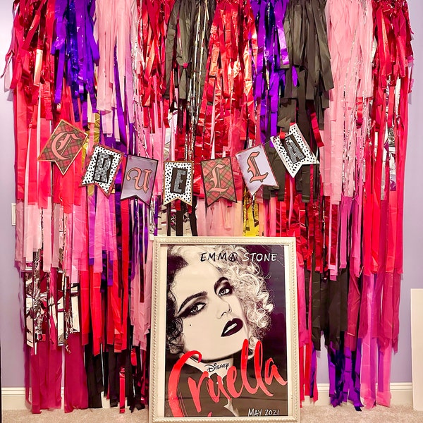 Custom Fringe Backdrop: Colorful Party, Birthday, Rainbow Decorations ...