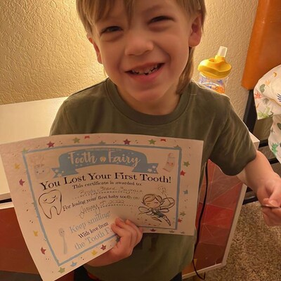 Boy's First Tooth Certificate, Tooth Fairy Certificate for Boys - Etsy
