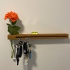 Wooden Key Holder With Vase for Flowers I Key Hooks Wall Decoration ...