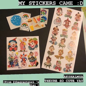 Retro Clown Stickers Sheet - Etsy
