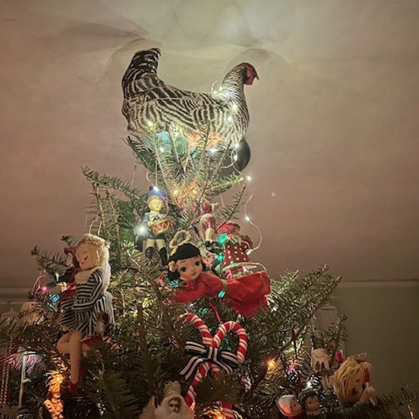 TREE TOPPER Big Hen Chicken Poultry Lover Farm Farmhouse Christmas ...