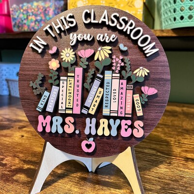 Disco Classroom Door Sign, Groovy Teacher Door Hanger, Back to School ...