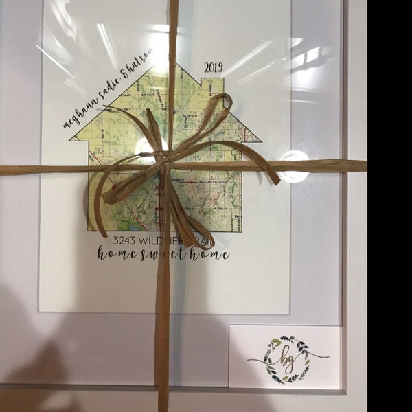 Personalized Housewarming Gifts, Personalized Home Map, First Home Gift ...