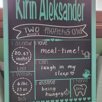 Monthly Baby Chalkboard Milestone Chalkboard Baby Shower Gift Baby Girl ...