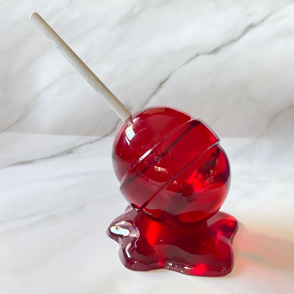 Mini Resin Red Translucent Melting Blow Pop Popsicle Lollipop Art ...